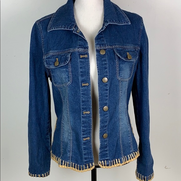 Bamboo Traders | Jackets & Coats | Bamboo Traders Vintage Denim Crochet ...